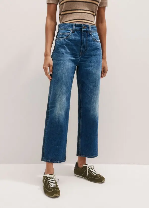 ME+EM Two-tone Straight Crop Jean