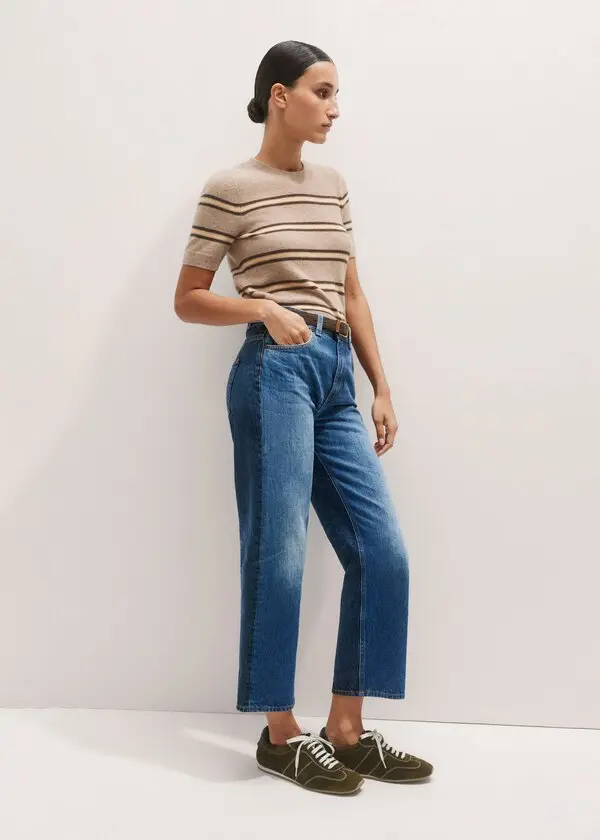 ME+EM Two-tone Straight Crop Jean