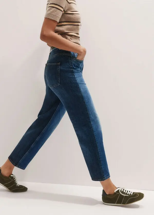 ME+EM Two-tone Straight Crop Jean