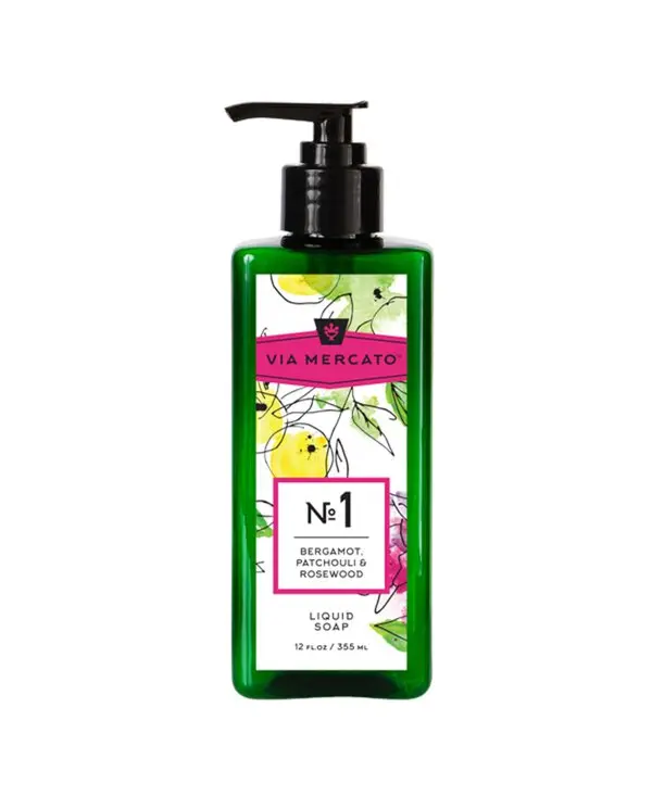 EUROPEAN SOAPS Via Mercato Liquid Hand Soap - Bergamot,patchouli  Rosewood