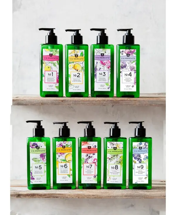 EUROPEAN SOAPS Via Mercato Liquid Hand Soap - No 4,violet,magnolia  Amber