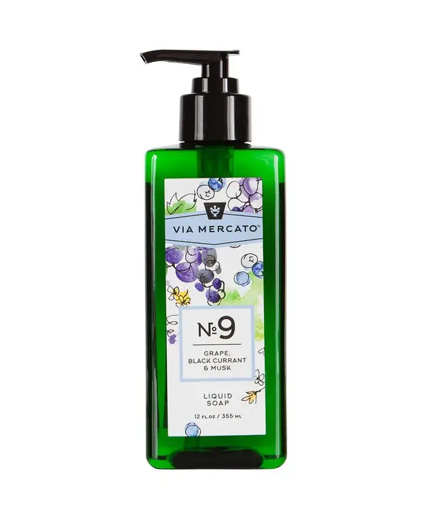 EUROPEAN SOAPS Via Mercato Liquid Hand Soap - No 9,grape,blackcurrant  Musk