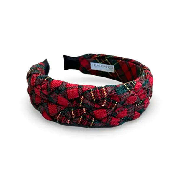 Headbands Of Hope Blushing Braid Plaid Headband In Red - 30  display picture 1