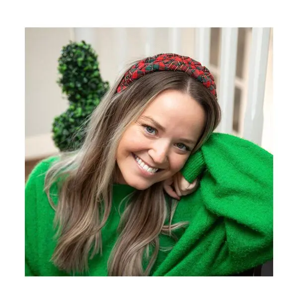 Headbands Of Hope Blushing Braid Plaid Headband In Red - 30  display picture 2