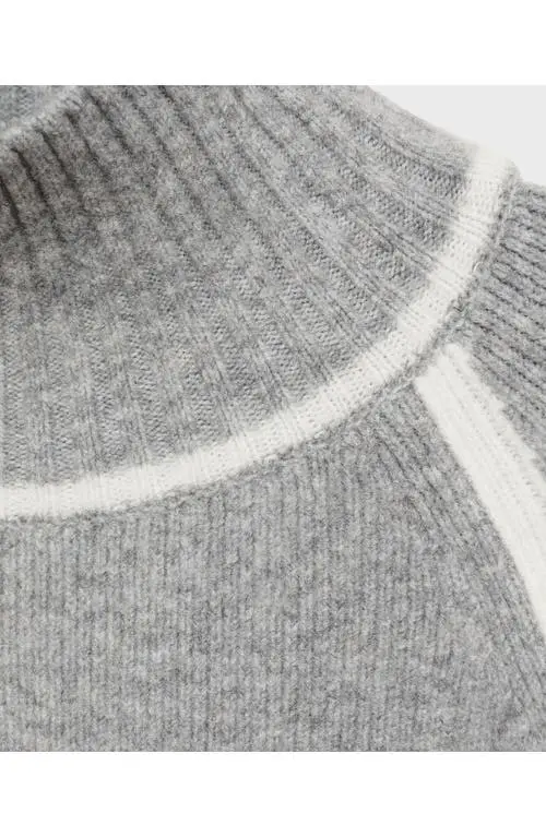 Mango Contrast Detail Turtleneck Sweater
