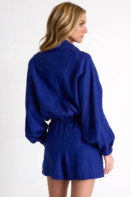 Shan Linen Shorts - Blue