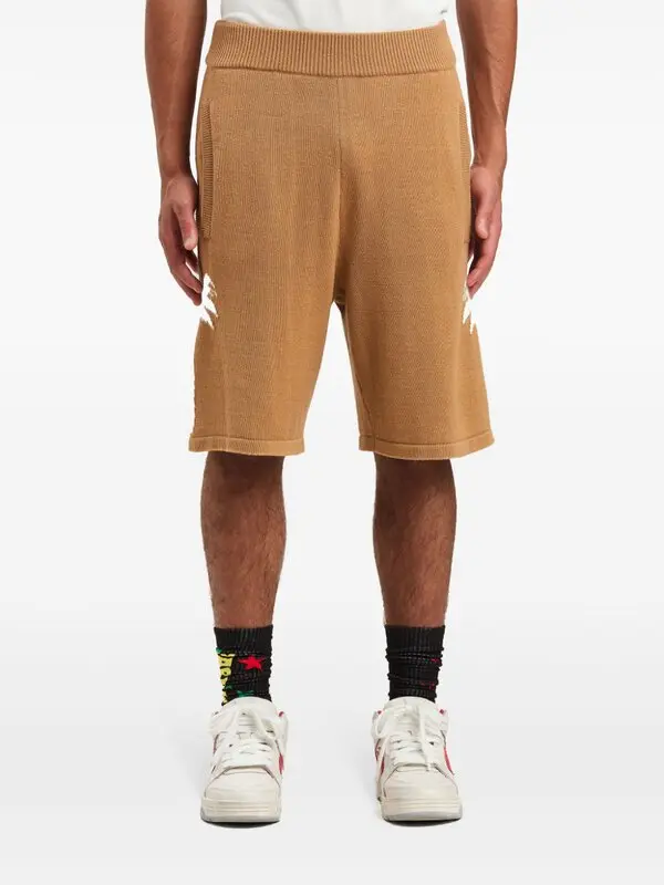 Palm Angels Palm Tree Knitted Shorts - Neutrals