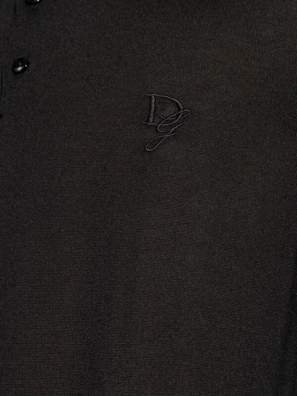 Dolce & Gabbana Embroidered-logo Polo Shirt - Black