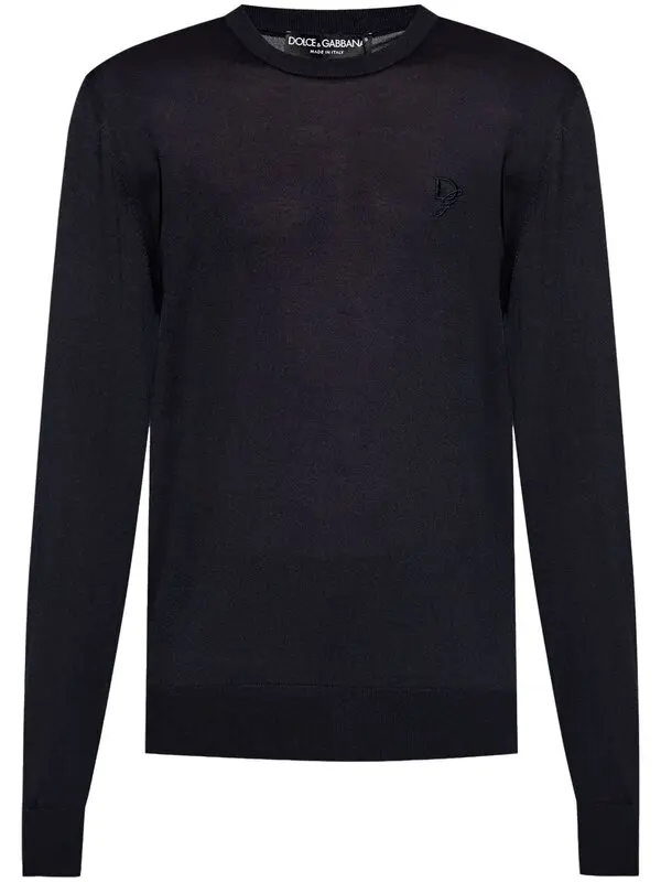 Dolce & Gabbana Logo-embroidered Sweater - Blue