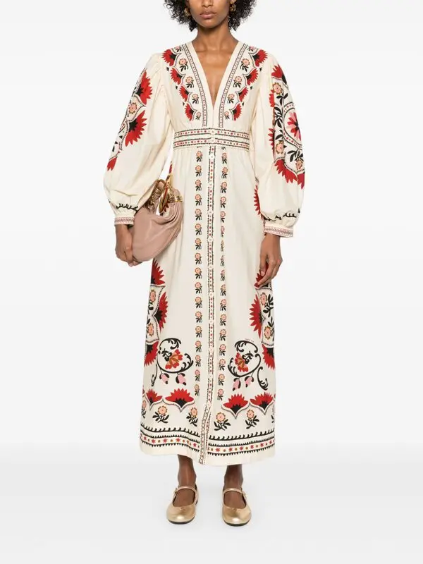 Farm Rio Mandala Maxi Dress - Neutrals