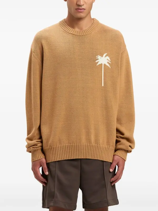 Palm Angels Palms Knit Sweater - Neutrals