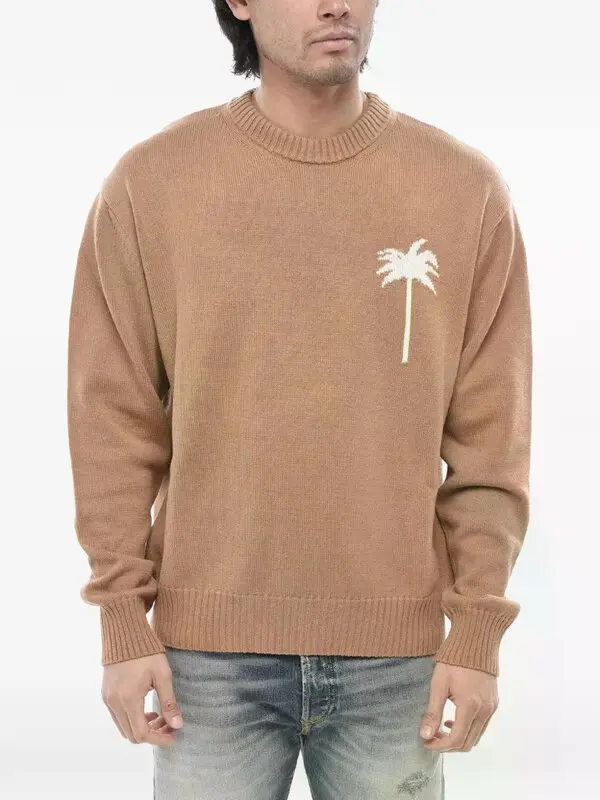 Palm Angels Palms Knit Sweater - Neutrals
