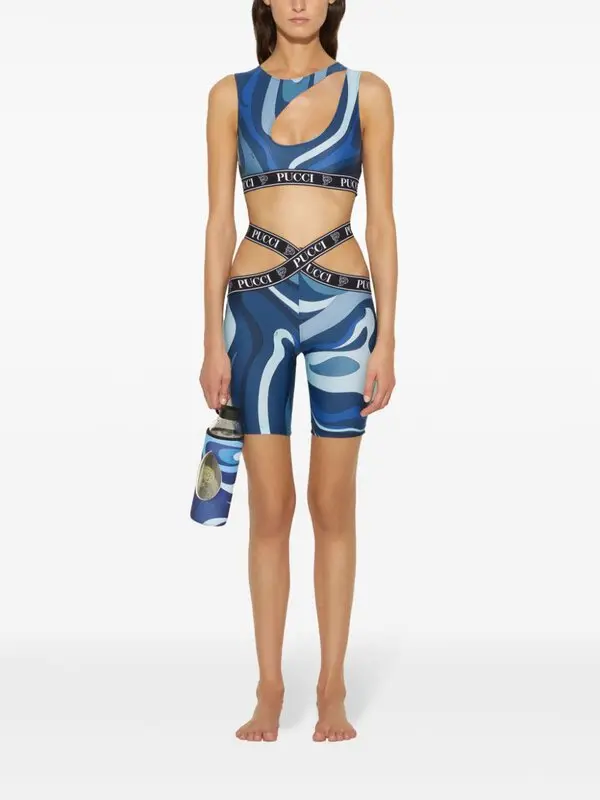 Emilio Pucci Marmo-print Cropped Top