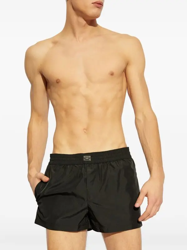 Dolce & Gabbana Logo-plaque Swim Shorts - Black