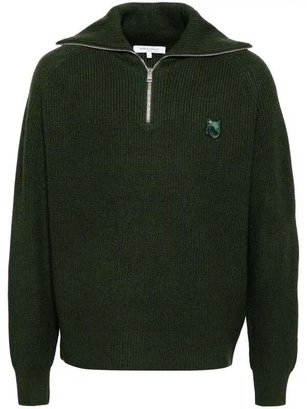 Maison Kitsuné Zip-collar Jumper