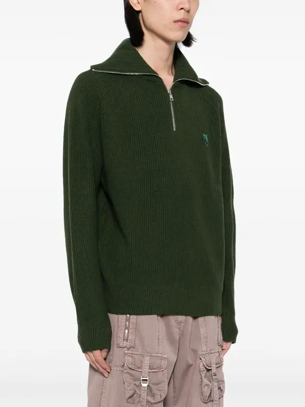 Maison Kitsuné Zip-collar Jumper