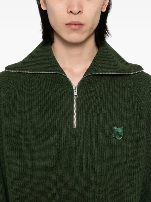 Maison Kitsuné Zip-collar Jumper