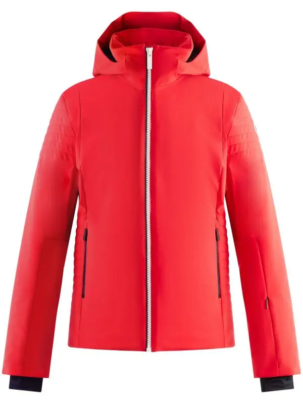 Fusalp Black Zippers Water Repellent Logo Patch Padded Ski Jacket - Red