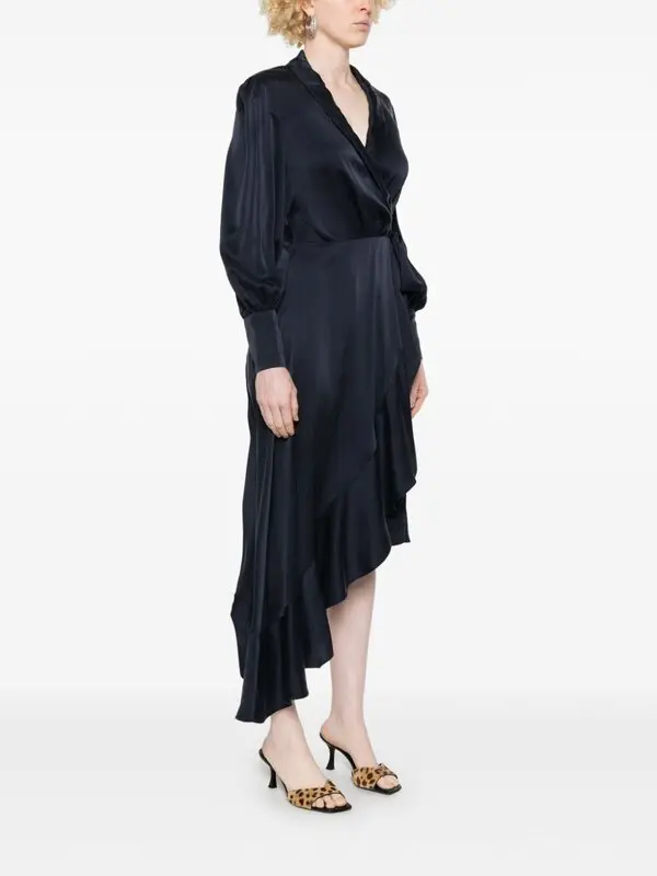Zimmermann Wrap Silk Midi Dress - Blue