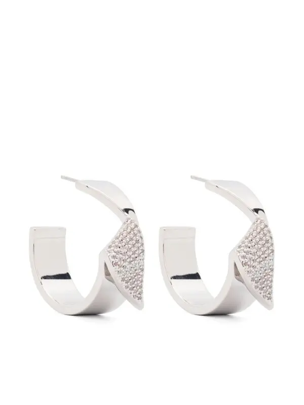 Eddie Borgo Pavé Folded Hoop Earrings - Silver