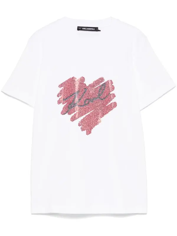 Karl Lagerfeld Logo-heart T-shirt - White
