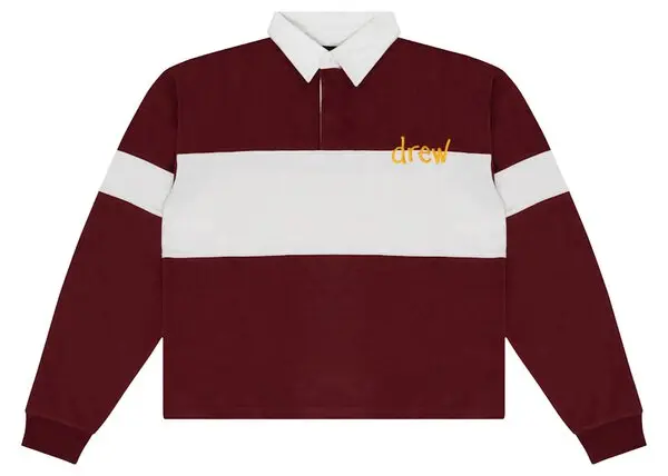 Drew House Sketch Mascot Rugby - Burgundy/off White