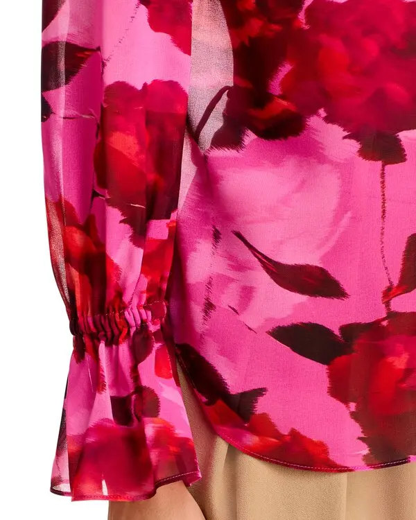 MILLY Lace Floral Print Blouse