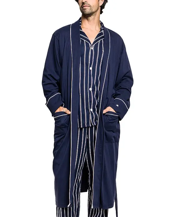 PETITE PLUME Luxe Pima Robe - Navy