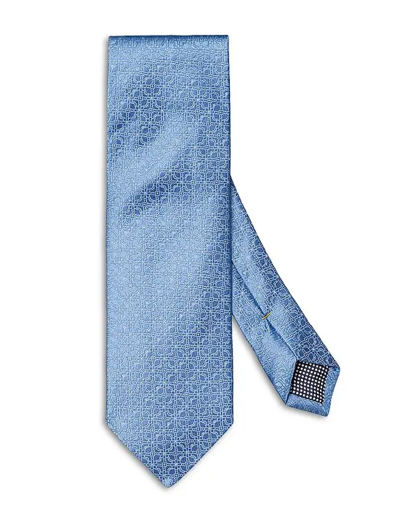 Eton Floral Printed Silk Tie - Blue