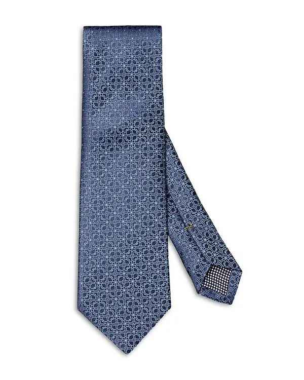 Eton Floral Printed Silk Tie - Navy