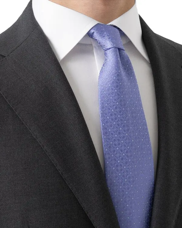 Eton Floral Printed Silk Tie - Purple