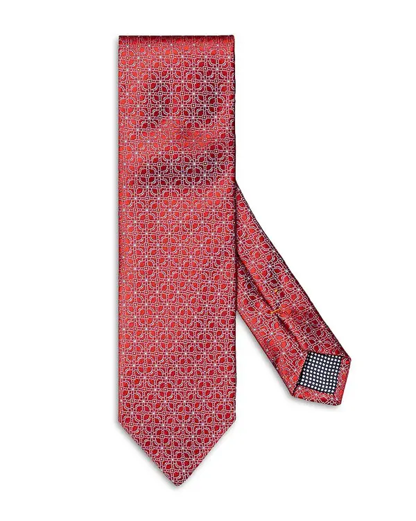 Eton Floral Printed Silk Tie - Red
