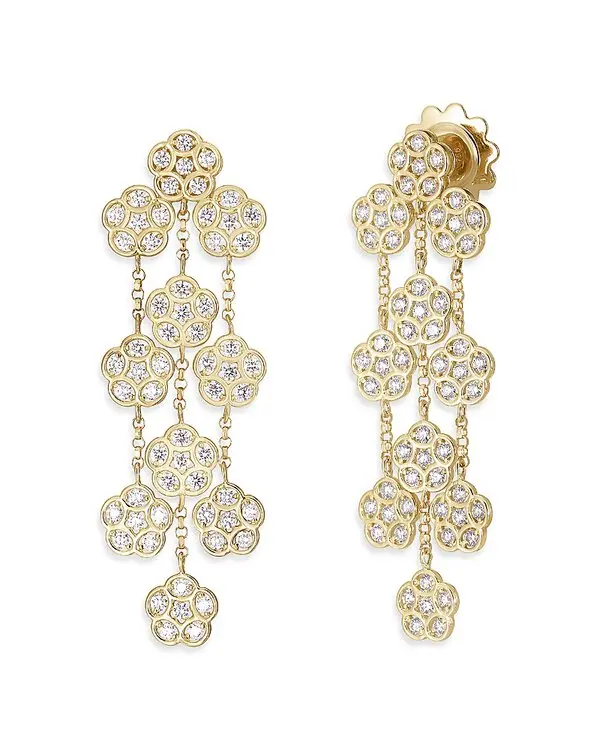 Roberto Coin 18k Yellow Diamond Daisy Chandelier Earrings - Gold