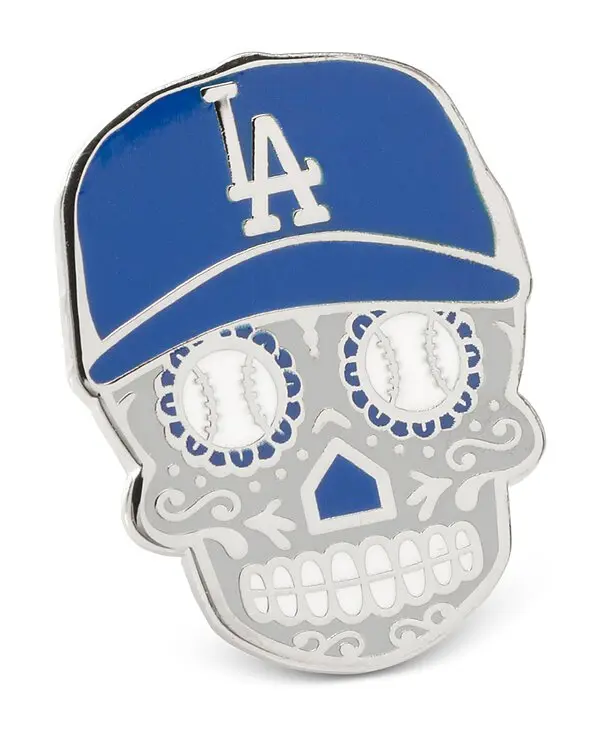 CUFFLINKS, INC. La Dodgers Sugar Skull Lapel Pin - White