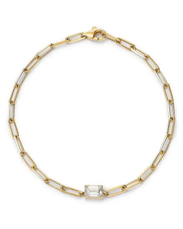 MOON & MEADOW Lumeniri 14k Yellow Lab Grown Diamond Paperclip Bracelet - Gold