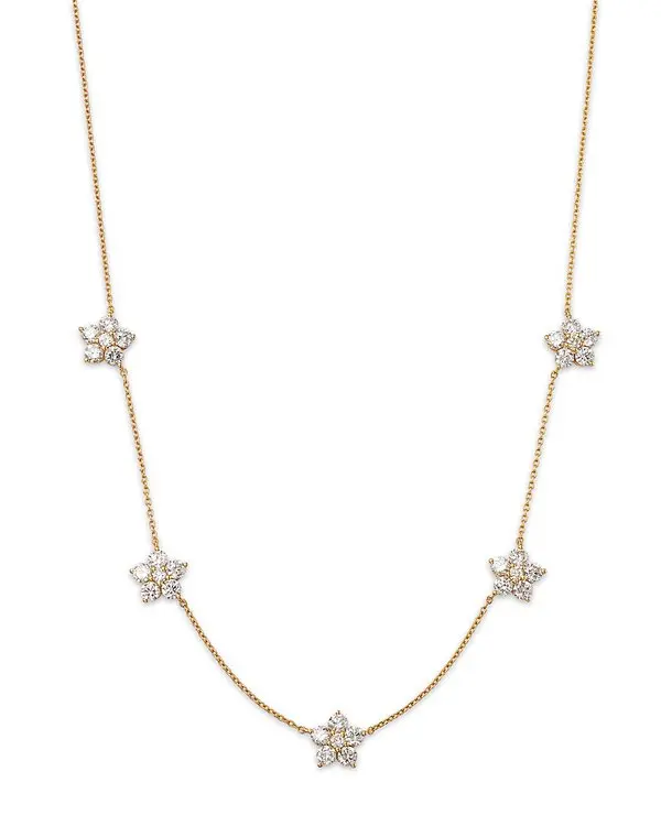MOON & MEADOW Lumeniri 14k Yellow Floral Lab Grown Diamond Necklace - Gold