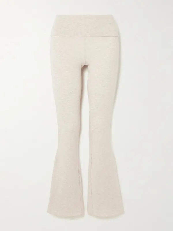 SKIMS Stretch-cotton Jersey Foldover Pants - Neutrals