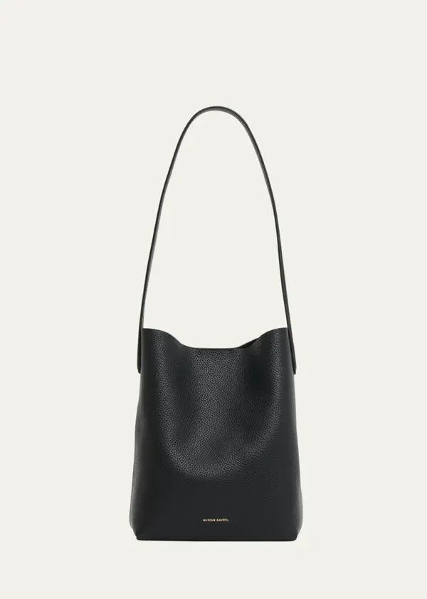 MANSUR GAVRIEL Cabas Mini Leather Shoulder Bag - Black