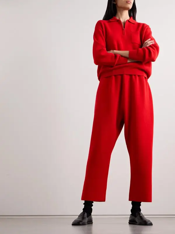 THE ROW Herea Cropped Cashmere Tapered Pants