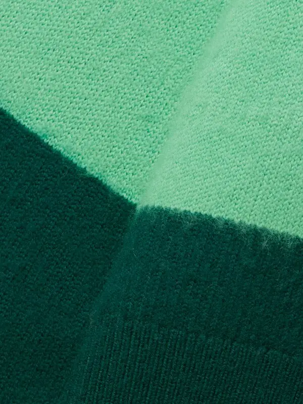 Christopher John Rogers Brushed Striped Merino Wool-blend Turtleneck Sweater