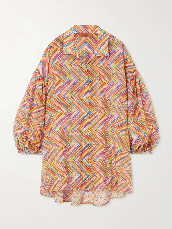 Missoni Printed Cotton And Silk-blend Voile Shirt
