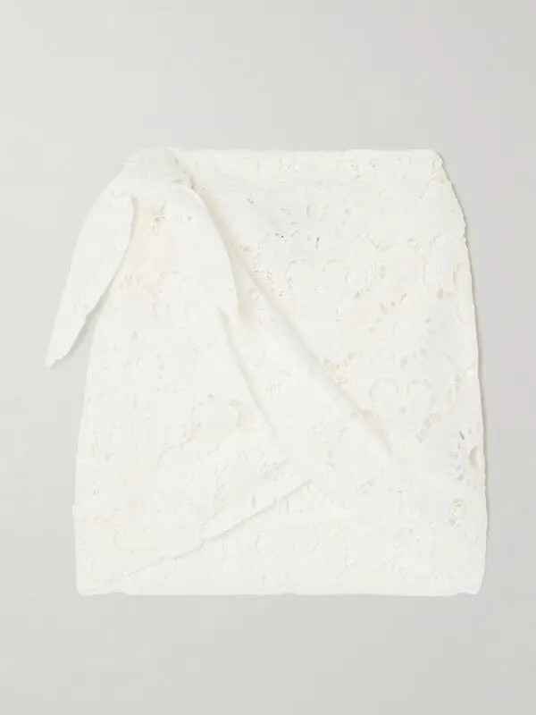 Farm Rio Broderie Anglaise Cotton Pareo - White