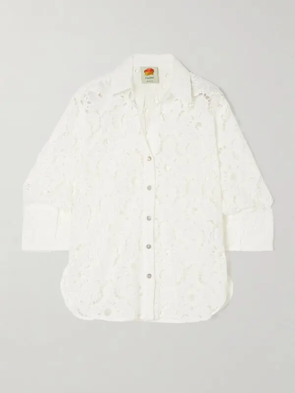 Farm Rio Broderie Anglaise Cotton Shirt