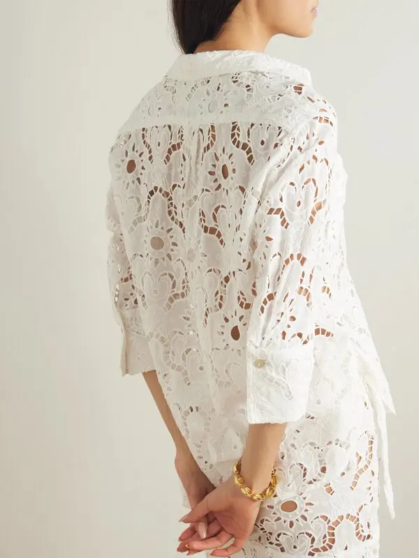 Farm Rio Broderie Anglaise Cotton Shirt