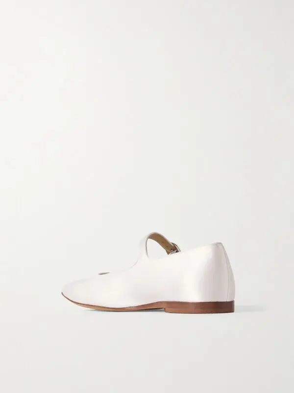 Le Monde Beryl Satin Mary Jane Ballet Flats - Neutrals