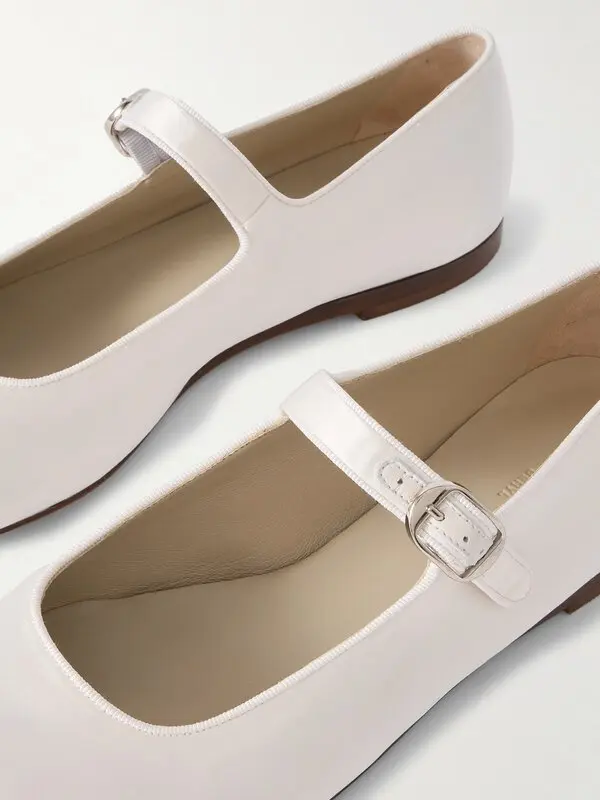 Le Monde Beryl Satin Mary Jane Ballet Flats - Neutrals