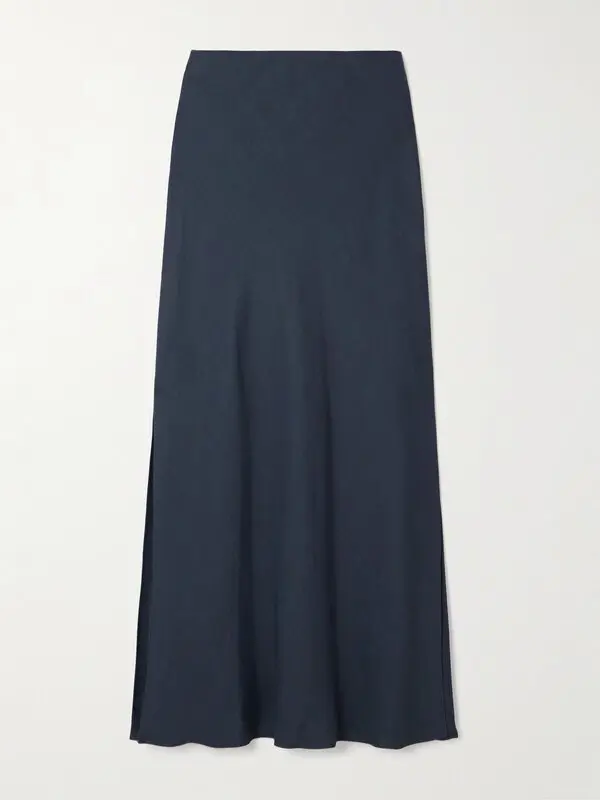 Brunello Cucinelli Crepe Maxi Skirt - Blue