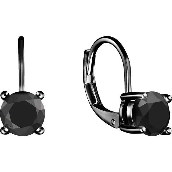 DONATELLO GIAN Name' Sterling Silver Onyx Lever Back Earrings - Black