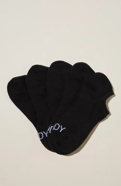 Cotton:on Active Body Low Cut Sneaker Socks 5 Pack - Black