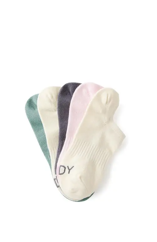 Cotton:on Active Body Low Cut Sneaker Socks 5 Pack - Teal Mist Multi